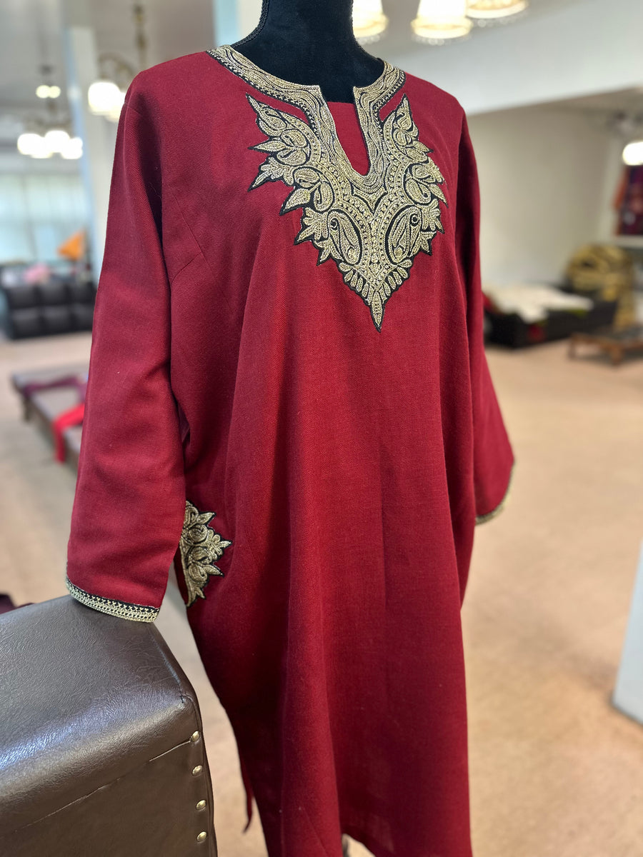 Pure pashmina blend hand tilla pheran – Pastau